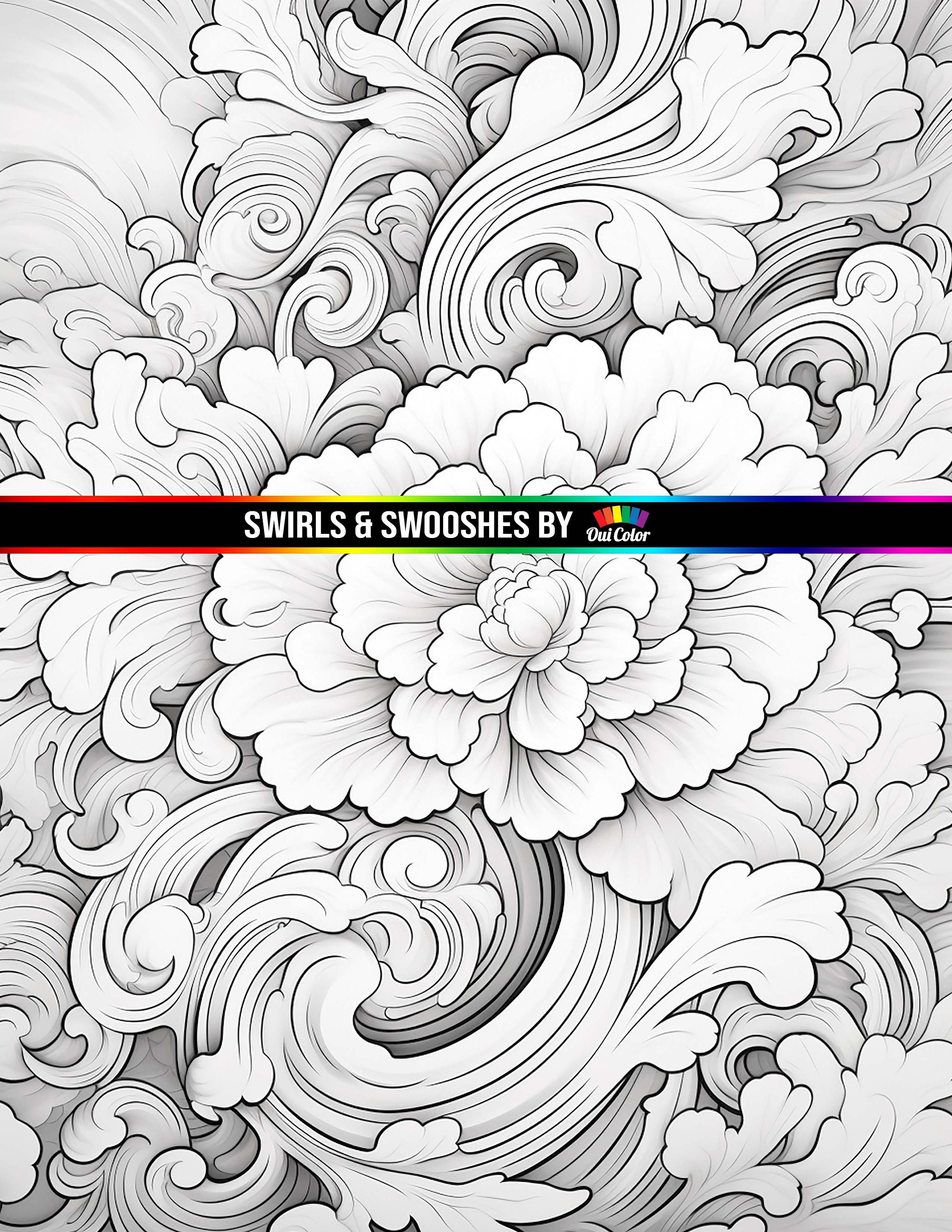 30 Floral Swirls and Swooshes Coloring Pages | Artistic Designs ...