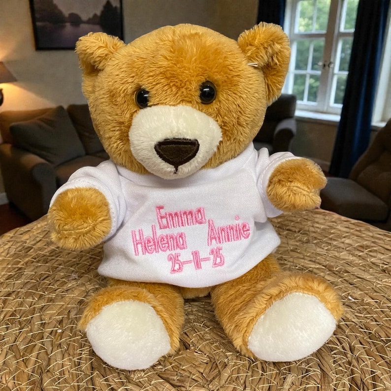 Teddy Bear With Name and Date of Birth, Personalized Teddy Bear ...