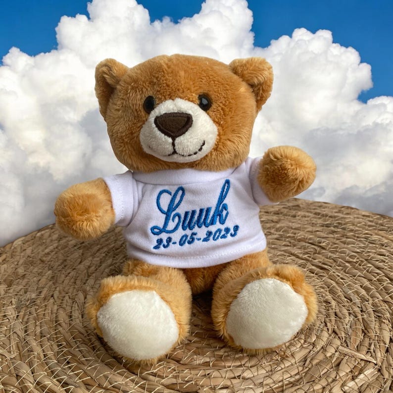 Teddy Bear With Name and Date of Birth, Personalized Teddy Bear ...