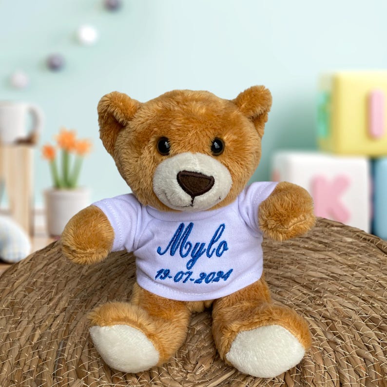 Teddy Bear With Name and Date of Birth, Personalized Teddy Bear ...
