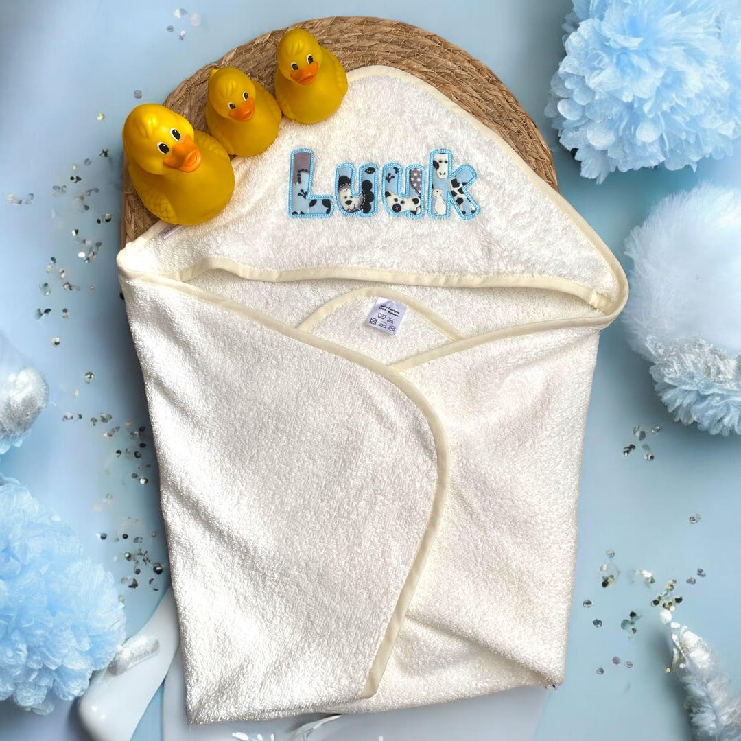 Embroidered and Personalized Baby Bath Cape | Personalized Maternity ...
