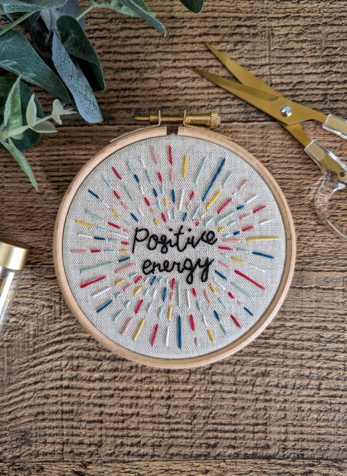 PDF Embroidery Pattern | Positive Energy | Beginner Embroidery Pattern ...