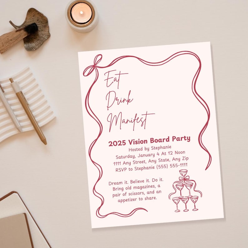 Vision Board Party Flyer Vision Board Printables Vision Board Party ...