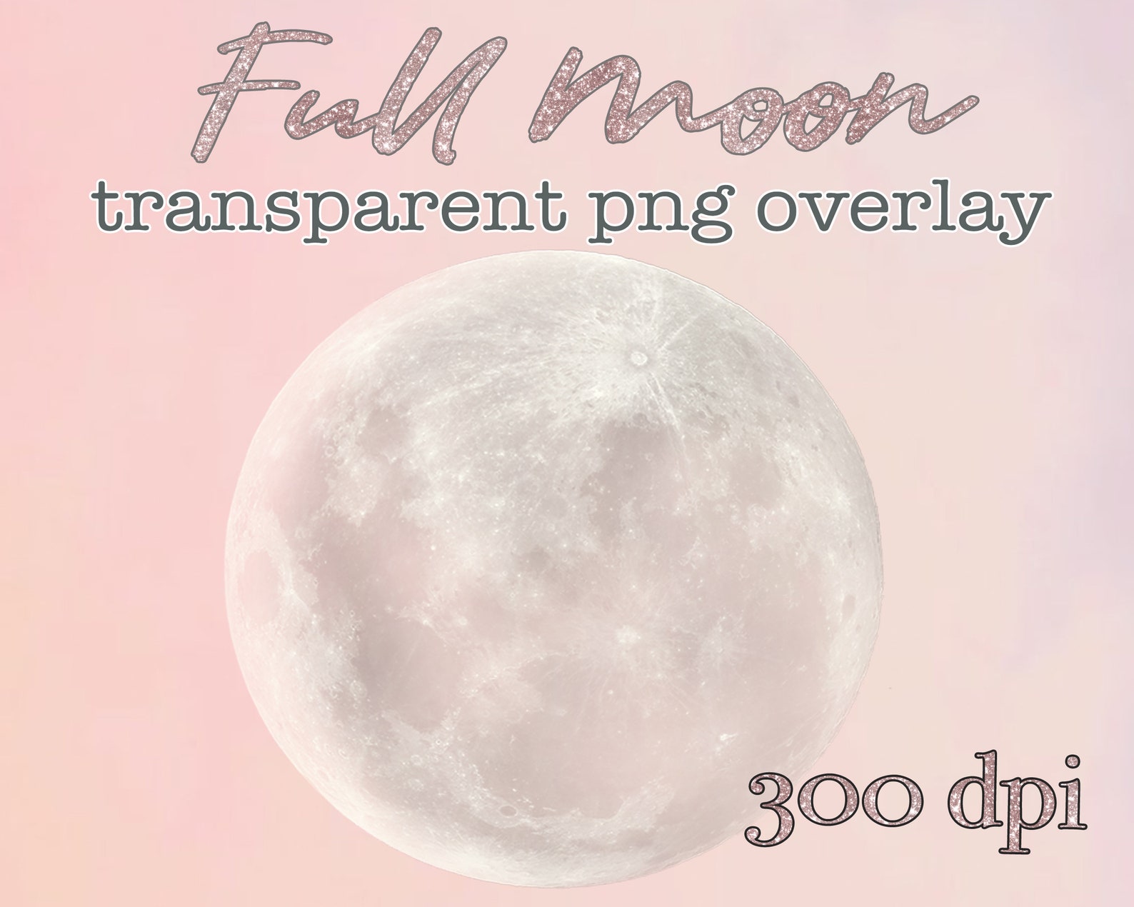 Moon Overlay | Clip Art Graphics PNG Format Instant Download | Full ...