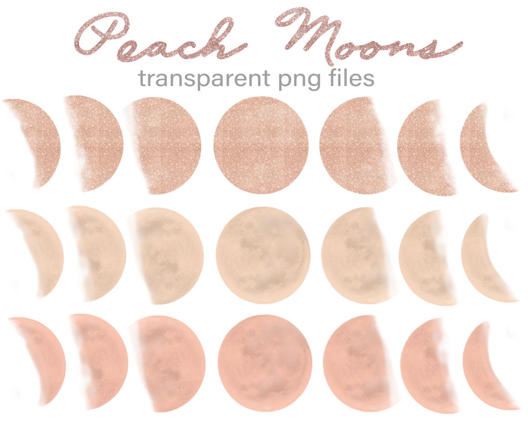 Moon Overlay PNG Format Instant Download | Peach Moons Clipart - Etsy