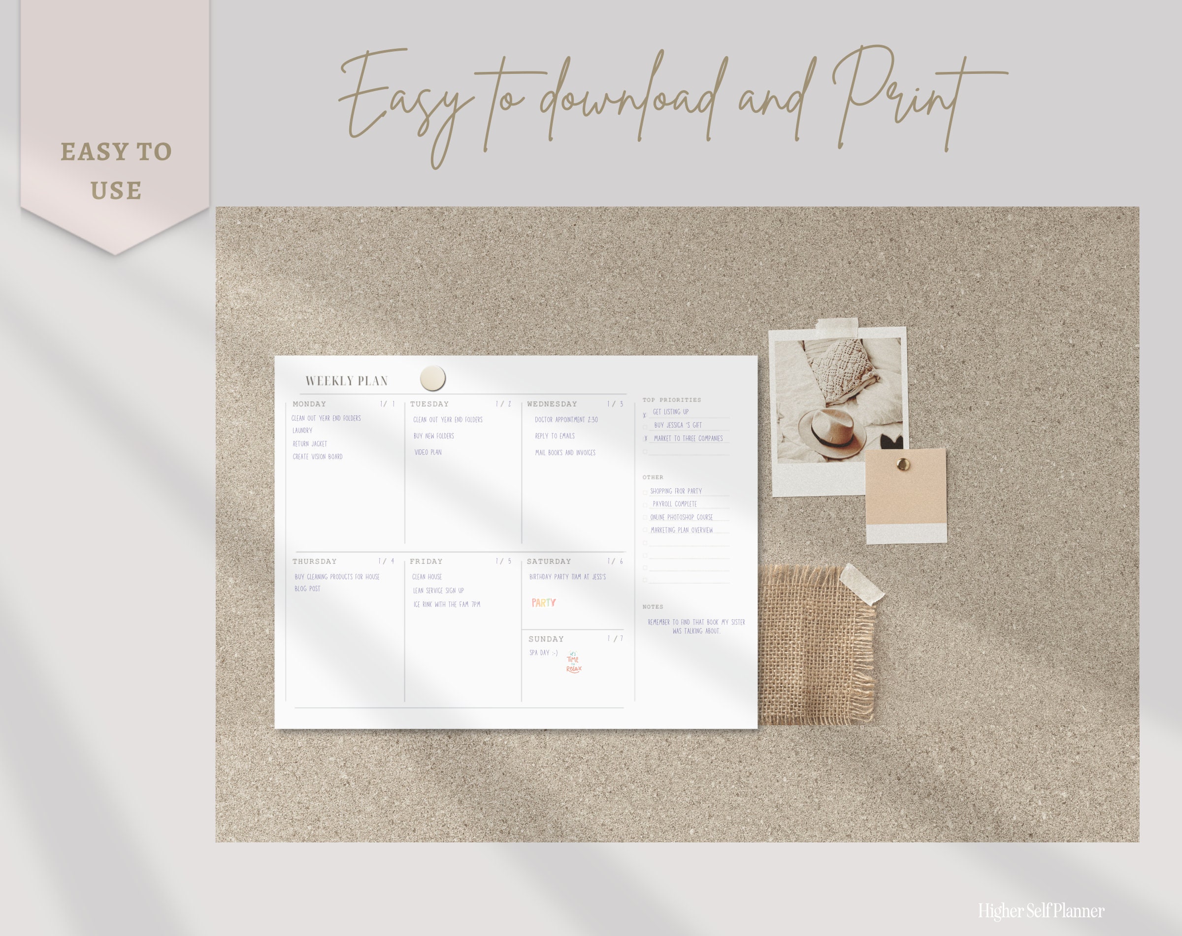 Weekly to Do List Printable Weekly Calendar Printable to Do Weekly ...