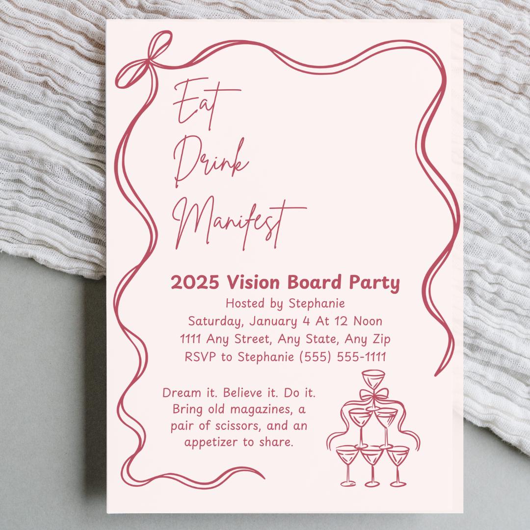 Vision Board Party Flyer Vision Board Printables Vision Board Party ...