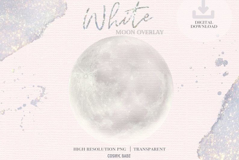 Moon Overlay | Clip Art Graphics PNG Format Instant Download | Full ...