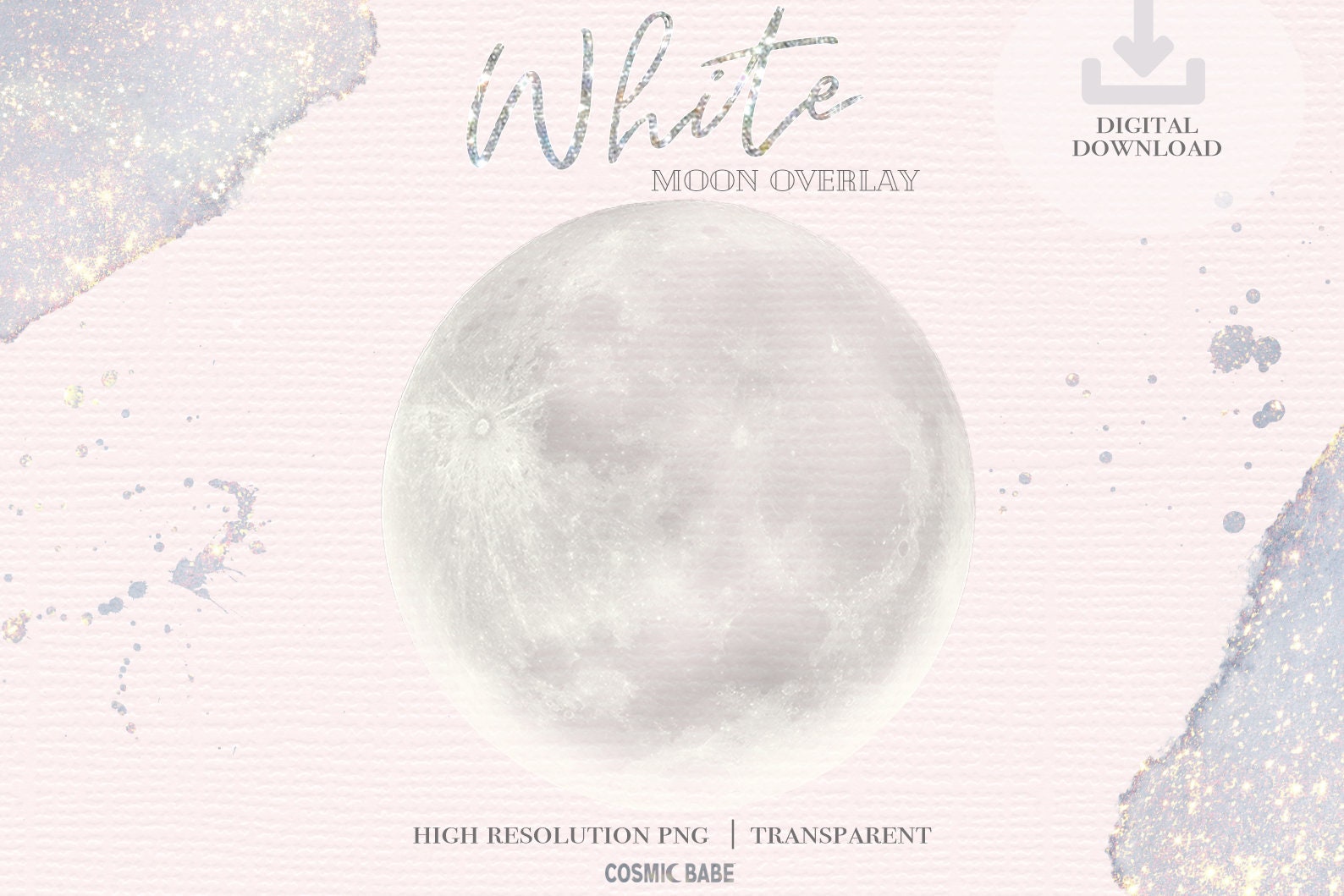 Moon Overlay | Clip Art Graphics PNG Format Instant Download | Full ...