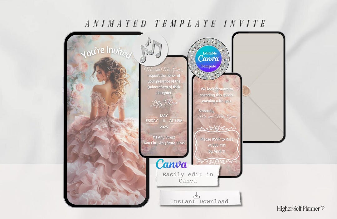 Quince Invitations Quinceanera Invitation Digital Quinceanera Invites ...