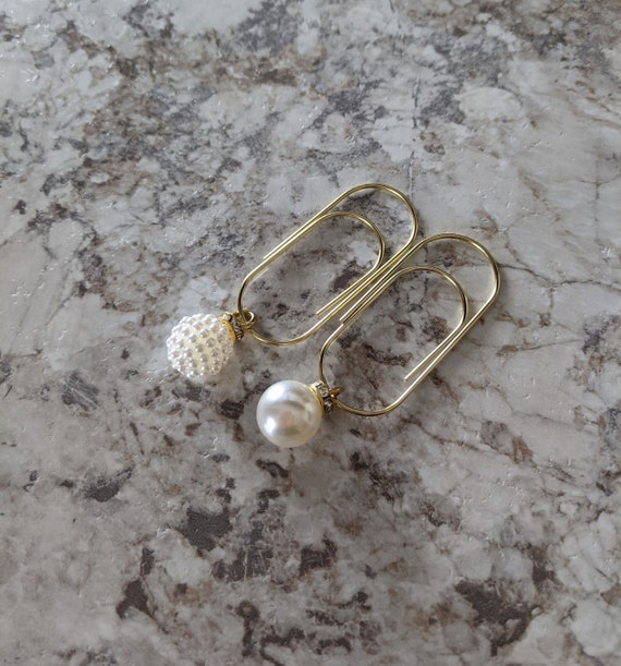 Gold Planner Paperclip Jumbo Size Paper Clip White Pearls - Etsy