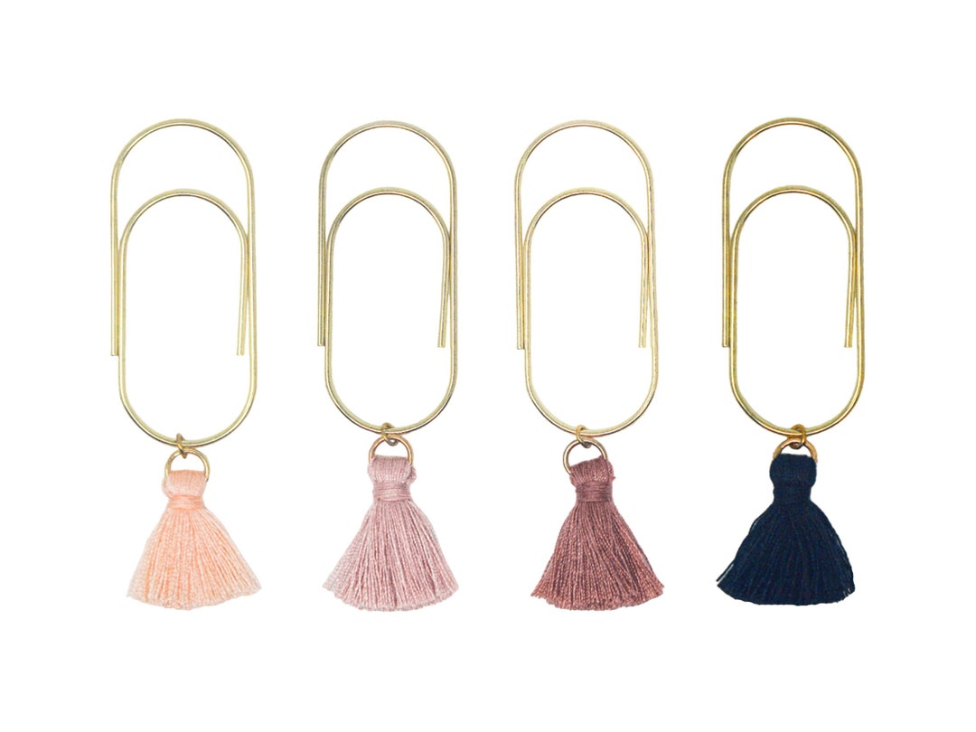 Set of Tassel Gold Planner Paperclips Jumbo Size - Big Paper Clip ...