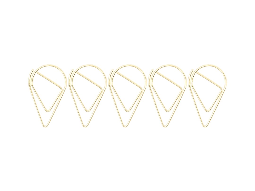 5 PACK Gold Planner Teardrop Paperclip Set Medium Size - Tear Drop ...
