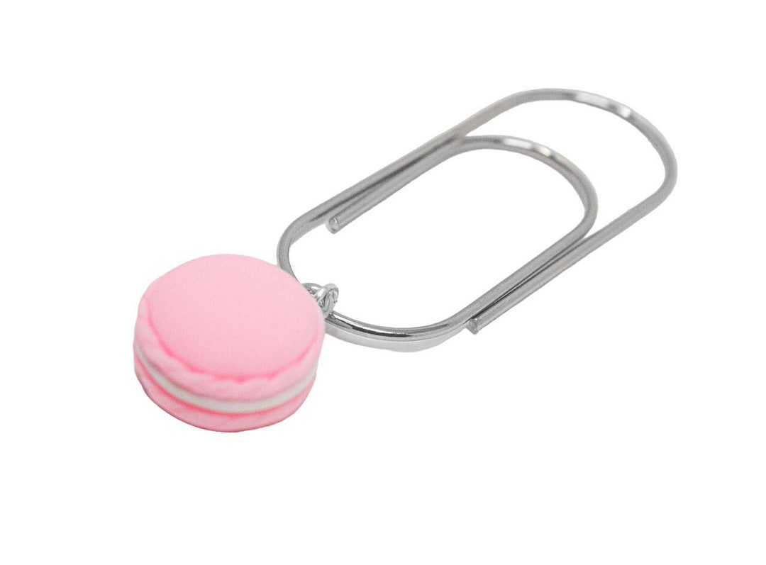 Pink Macaron Silver Planner Clip - Jumbo French Dessert Paperclip - Etsy
