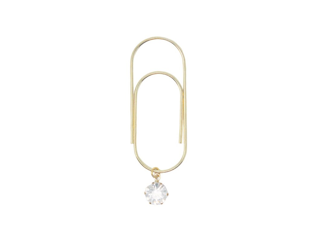 Gold Clear Crystal Diamond Drop Planner Paperclip Jumbo Size - Paper ...