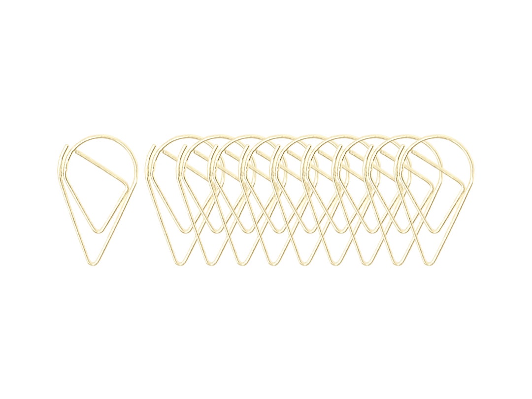 Gold Teardrop Paperclip Set: Medium Planner Accessories, Page Markers ...