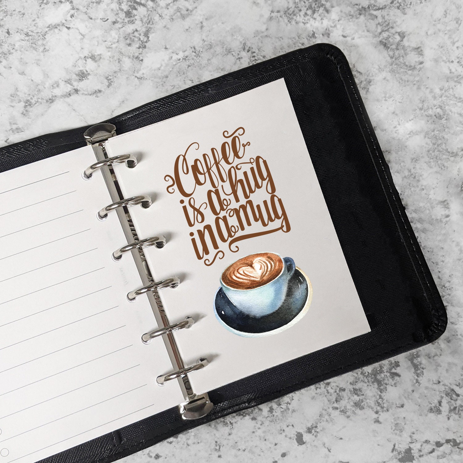 A5 PRINTABLE DASHBOARD A5 PLANNER Coffee is a Hug in a Mug Quote ...