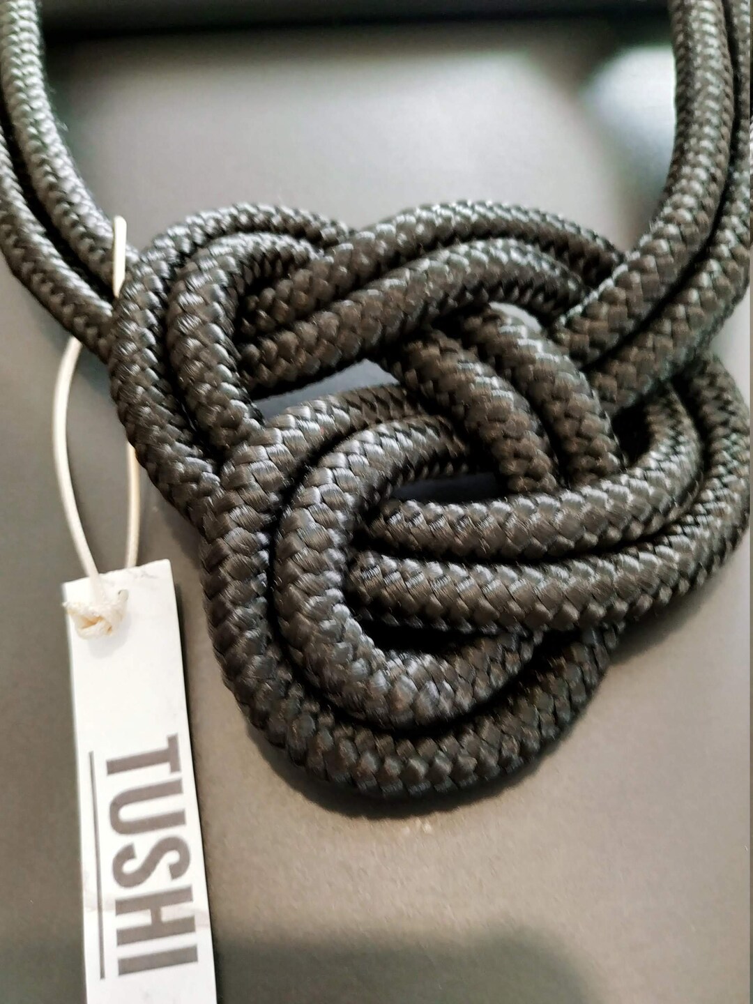 MIZU Black Thread Rope Knot Oversize Necklace - Etsy