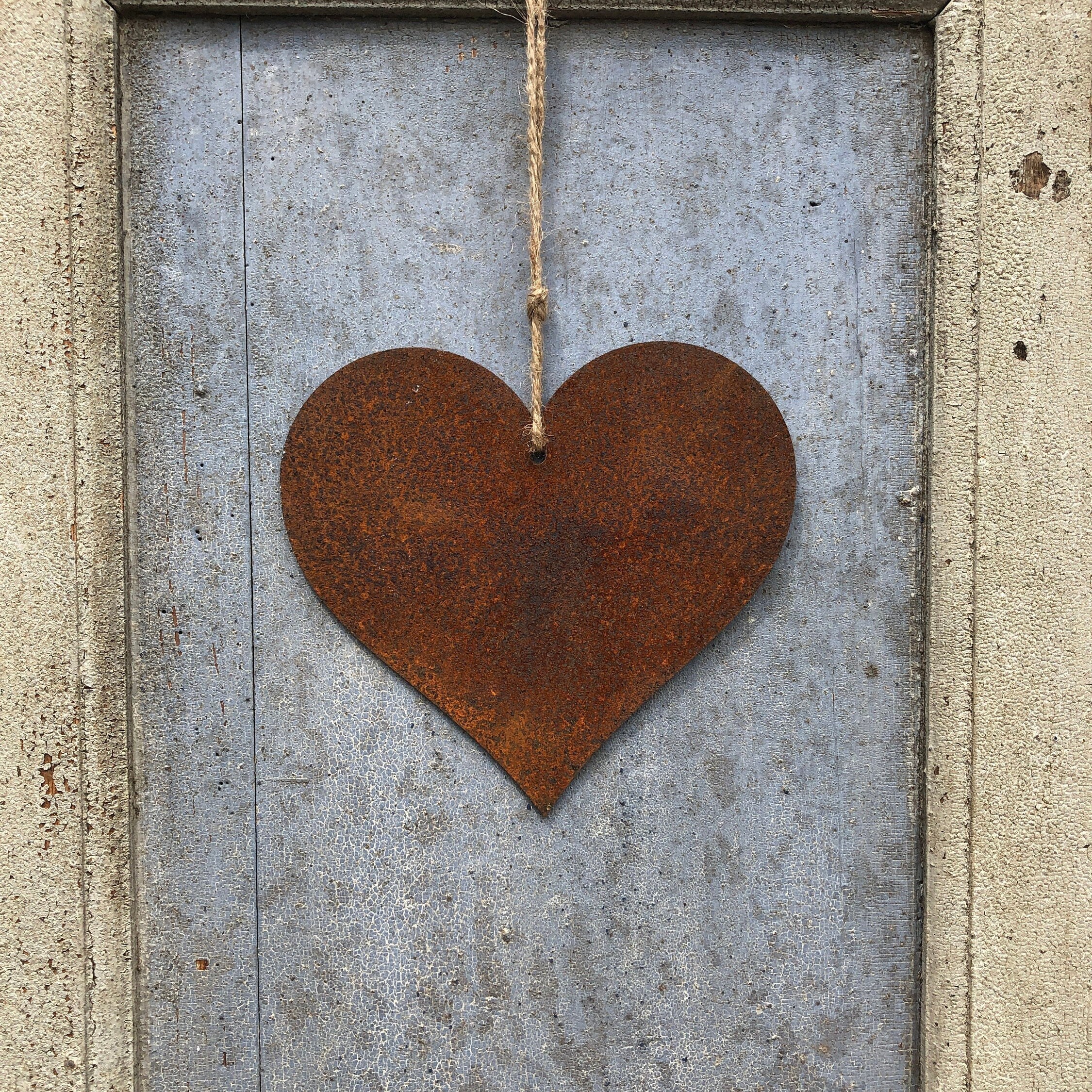 Flat Rusty Metal Heart Vintage Decoration Metal Heart Gift | Etsy