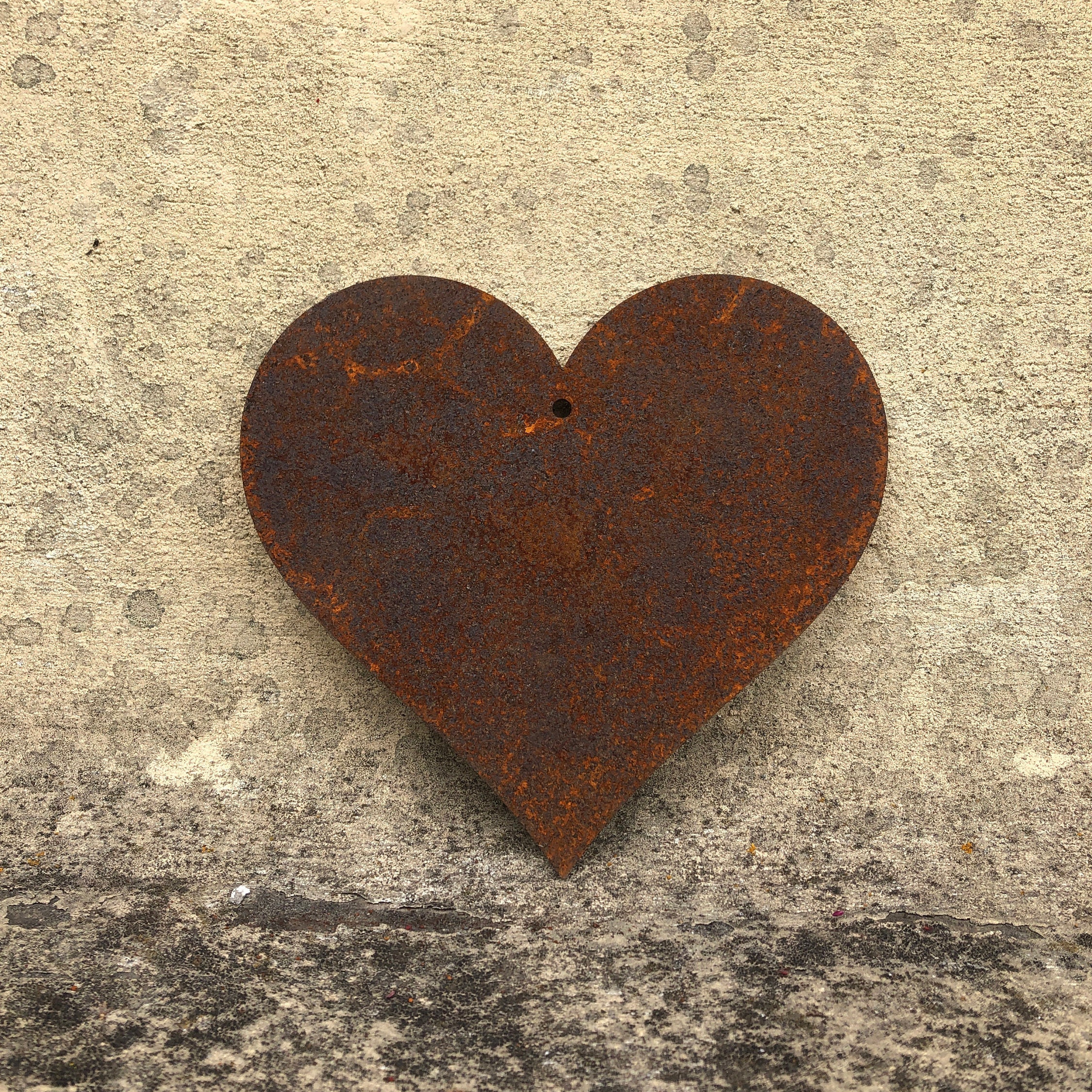 Flat Rusty Metal Heart Vintage Decoration Metal Heart Gift | Etsy