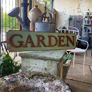 Rusty Garden Sign Verdigris, Roman Font, Industrial Alphabet, Wall ...