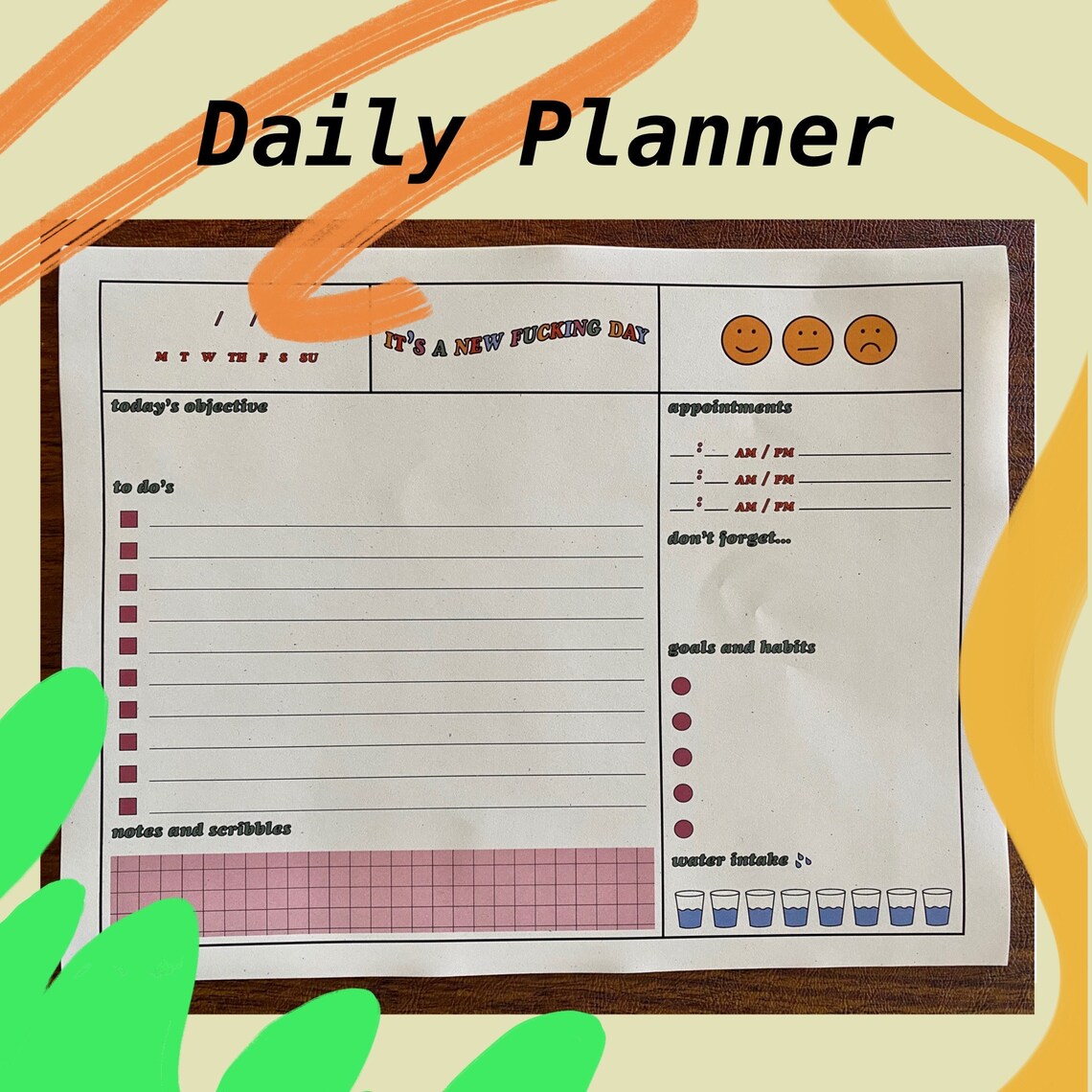 Daily Planner Printable Day Tracker Habit Tracker | Etsy
