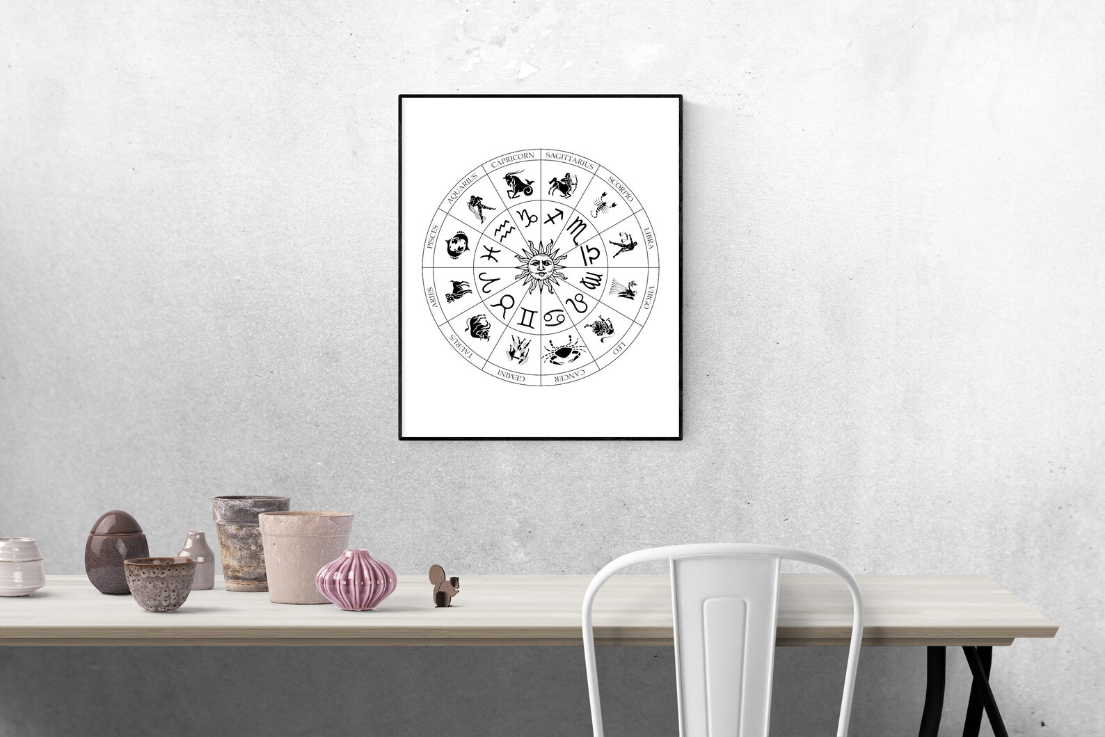 Zodiac Wheel Wall Art Printable, Zodiac Wheel Poster, Astrology, Star ...