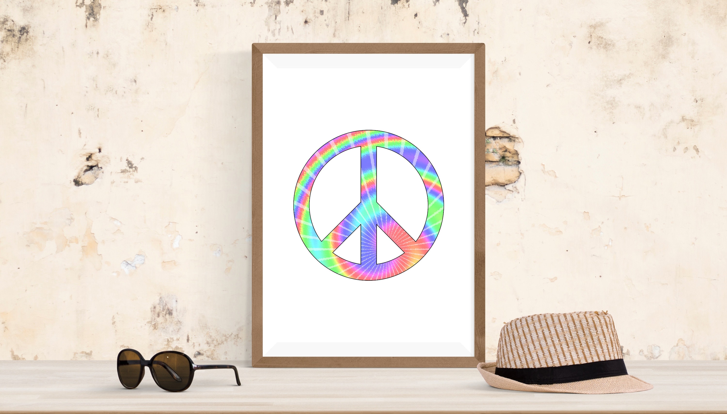 Peace Symbol Wall Art Printable, Peace Symbol Poster, Digital Print PDF ...
