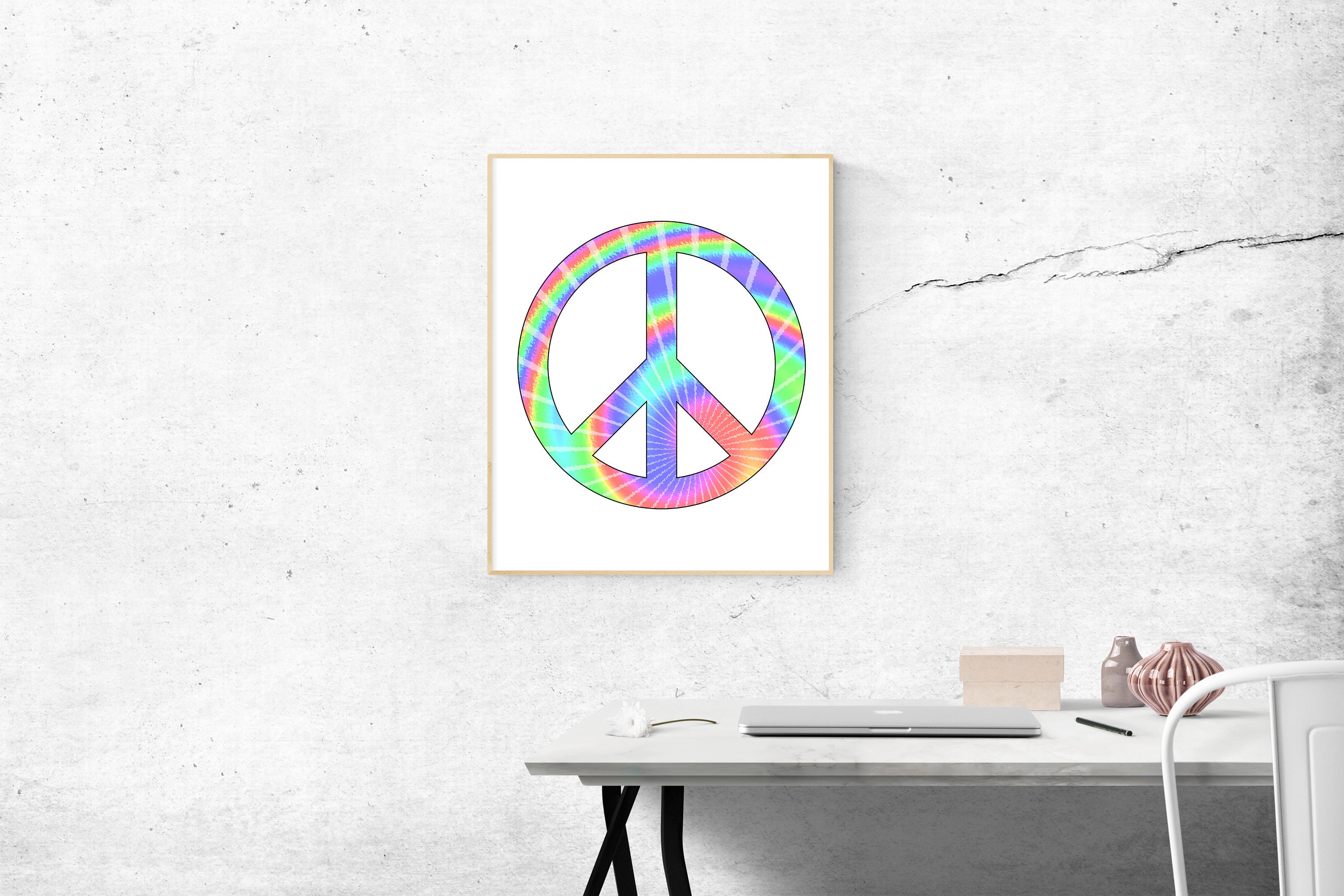 Peace Symbol Wall Art Printable, Peace Symbol Poster, Digital Print PDF ...
