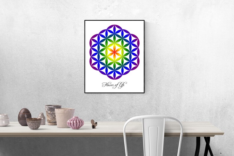 Flower of Life Wall Art Printable, Flower of Life Poster, Sacred ...
