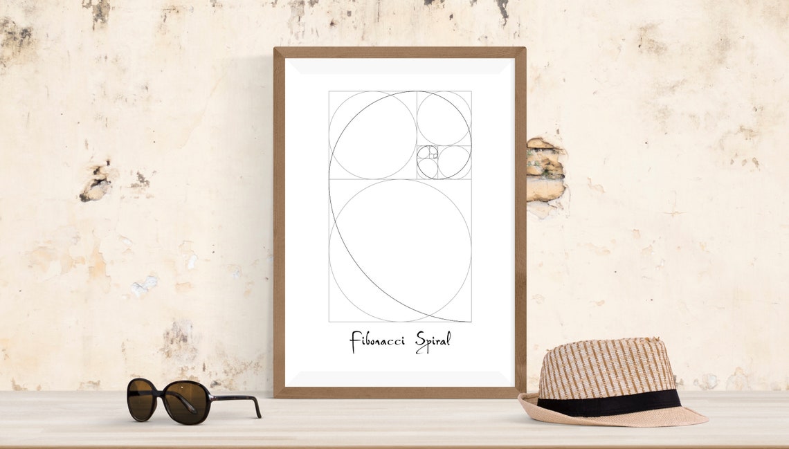 Fibonacci Spiral Wall Art Printable, Fibonacci Spiral Poster ...
