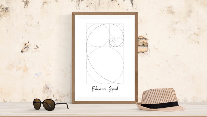 Fibonacci Spiral Wall Art Printable, Fibonacci Spiral Poster ...