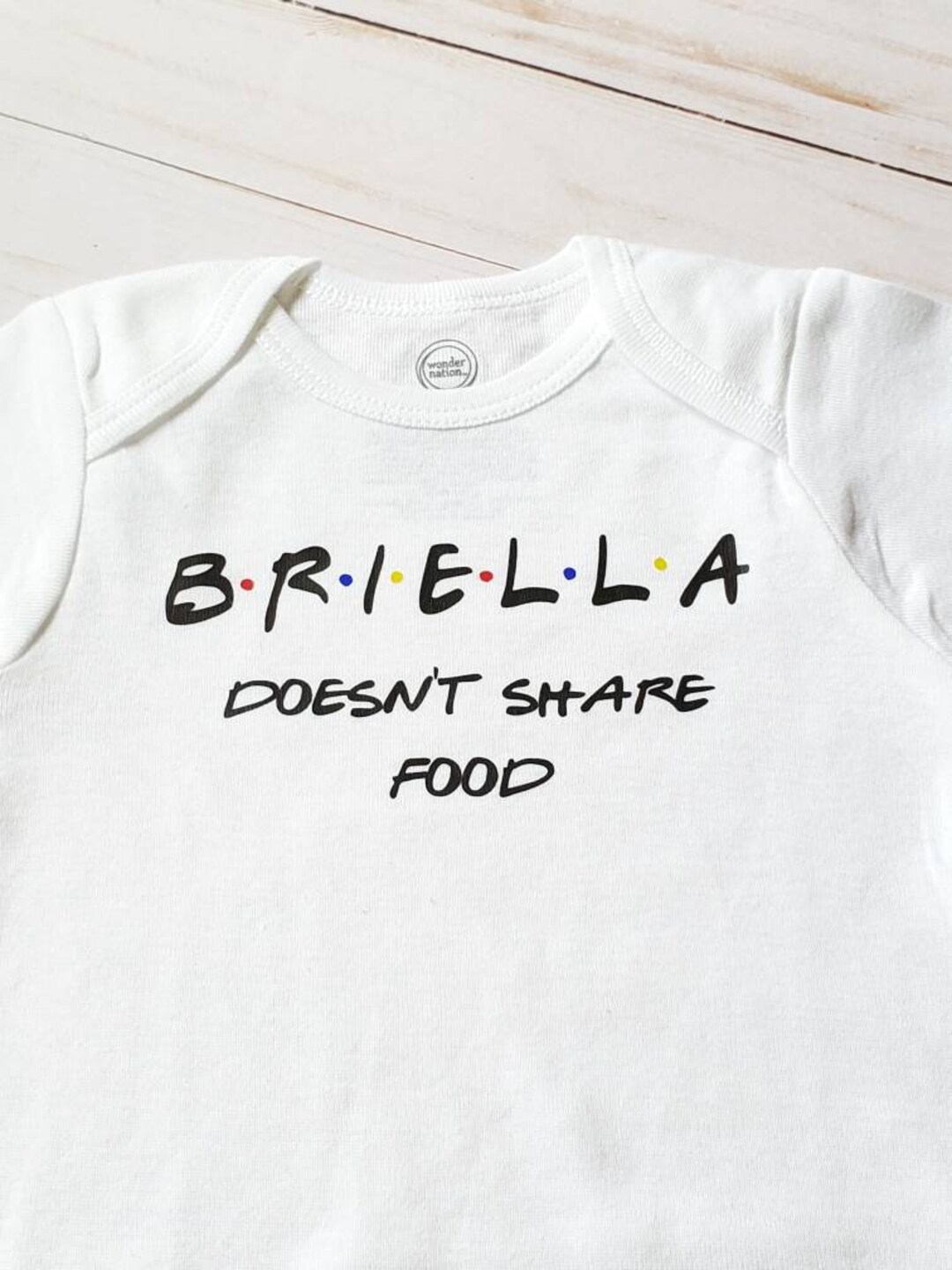 Friends TV Show, Baby Doesn't Share Food, Personalized Baby Bodysuit ...