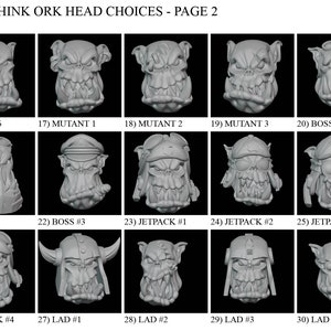 Ork Heads - 40K Joytoy Compatible Space Marine 1:18 Action Figure 4 ...