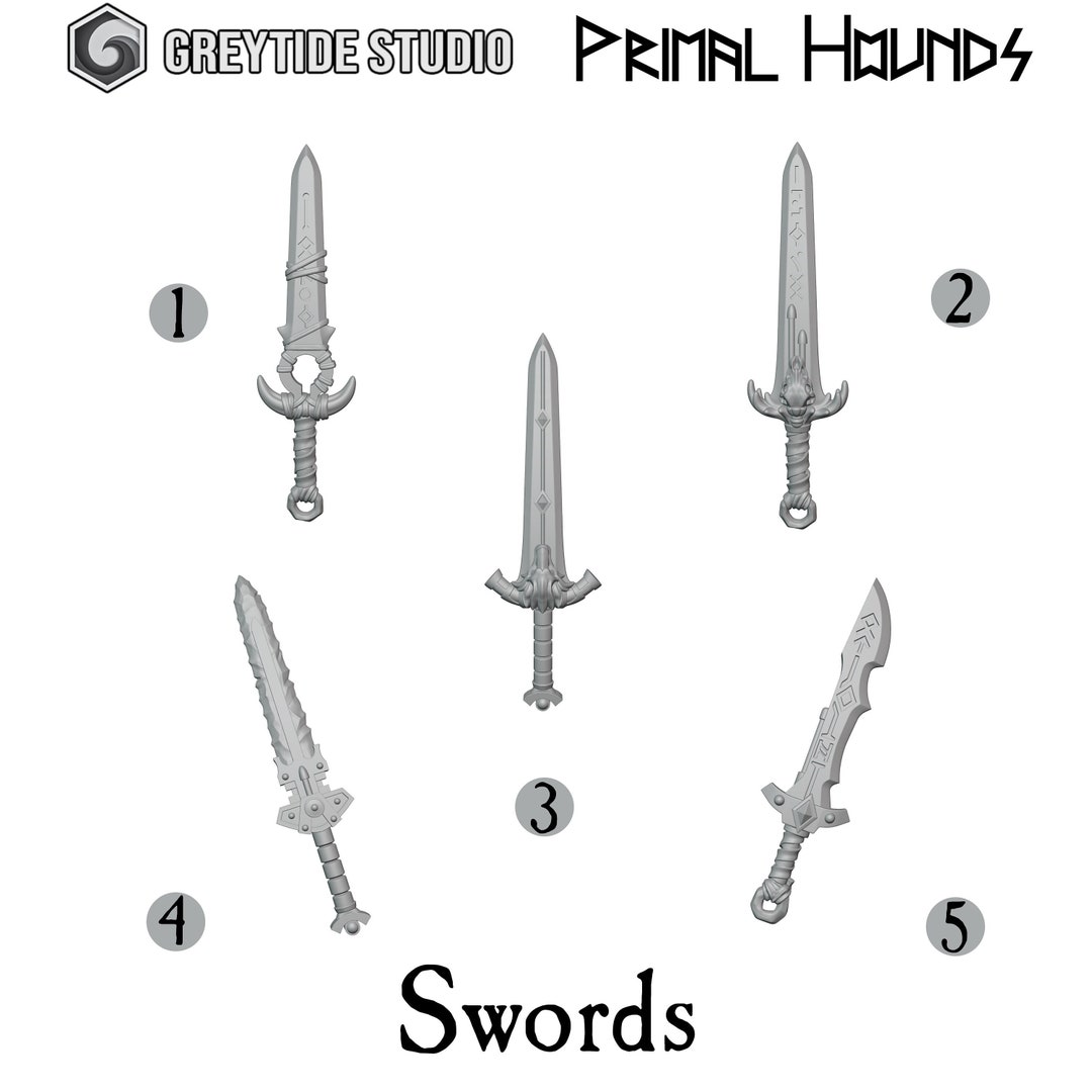 Primal Hounds Swords - 40K Joytoy Mcfarlane Compatible Space Marine 1: ...