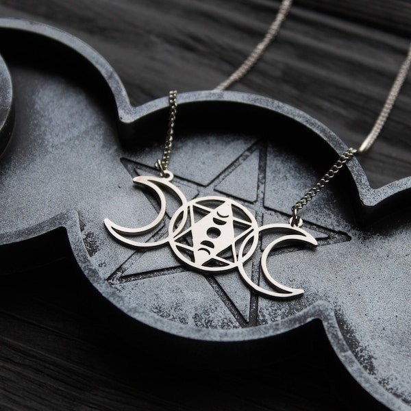 Triple Moon Necklace - Etsy