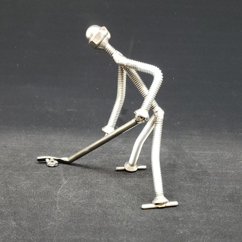 Metal Hockey Player Sculpture - Etsy