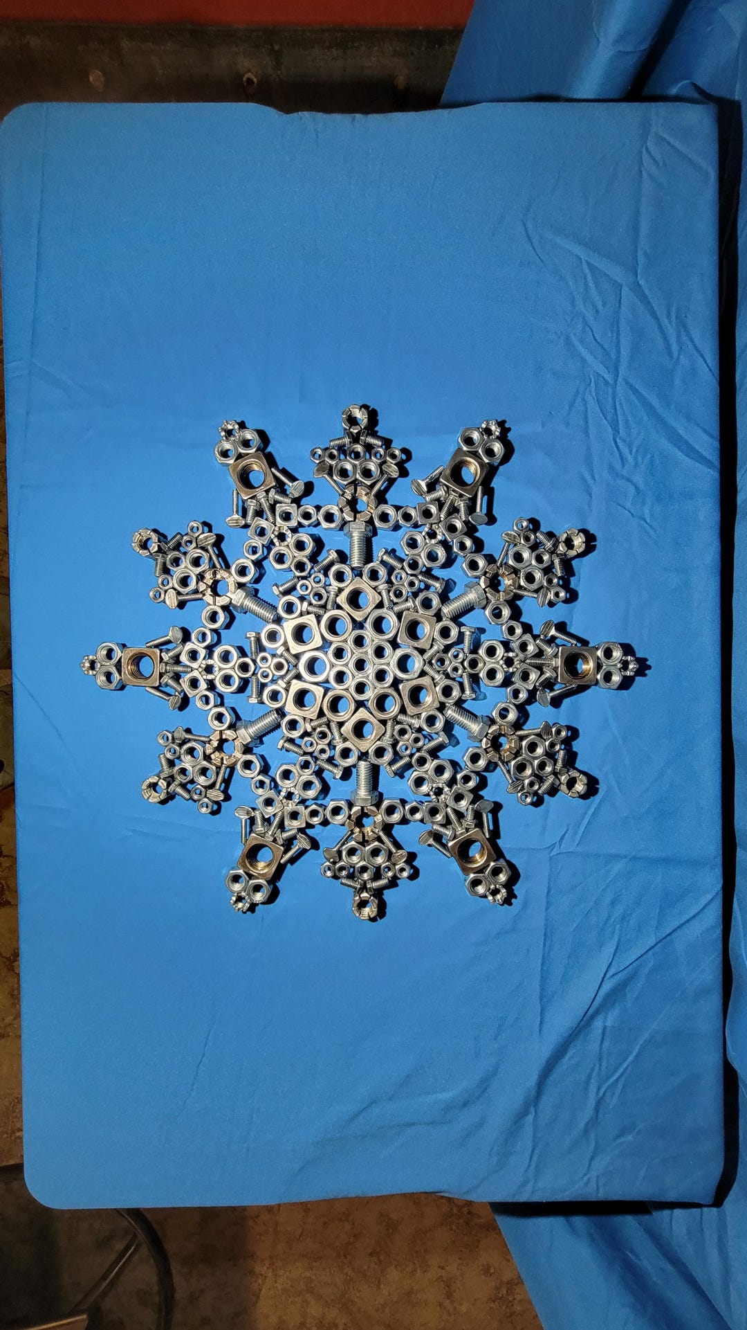Metal Snowflake Made From Nuts and Bolts XL - Etsy