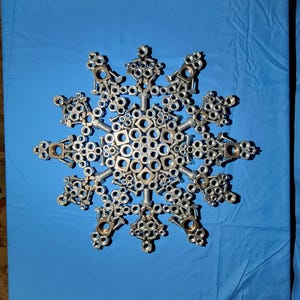 Metal Snowflake Made From Nuts and Bolts XL - Etsy