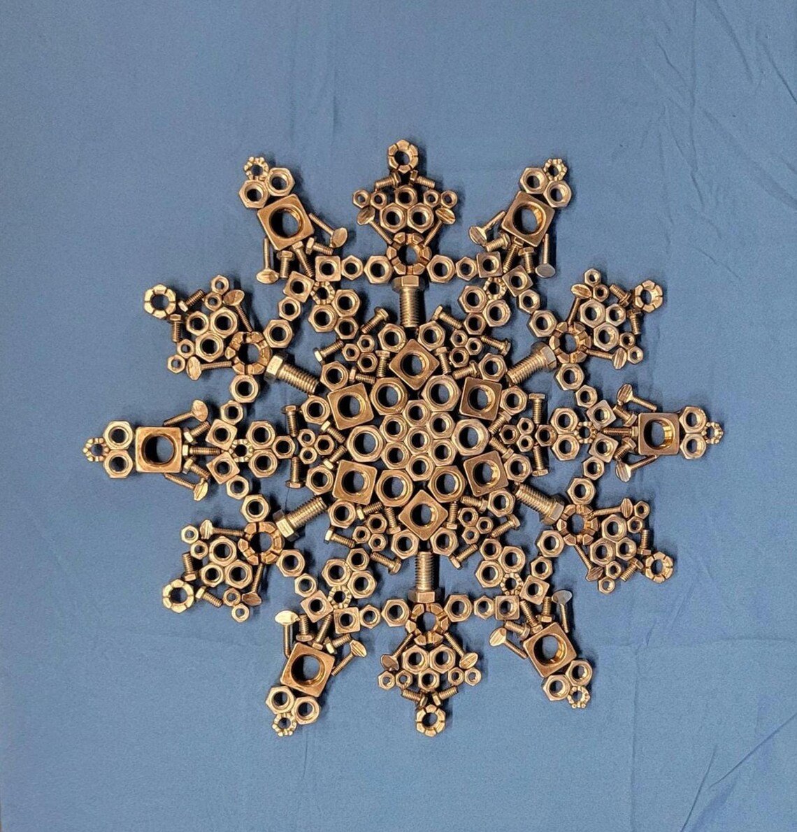 Metal Snowflake Made From Nuts and Bolts XL - Etsy