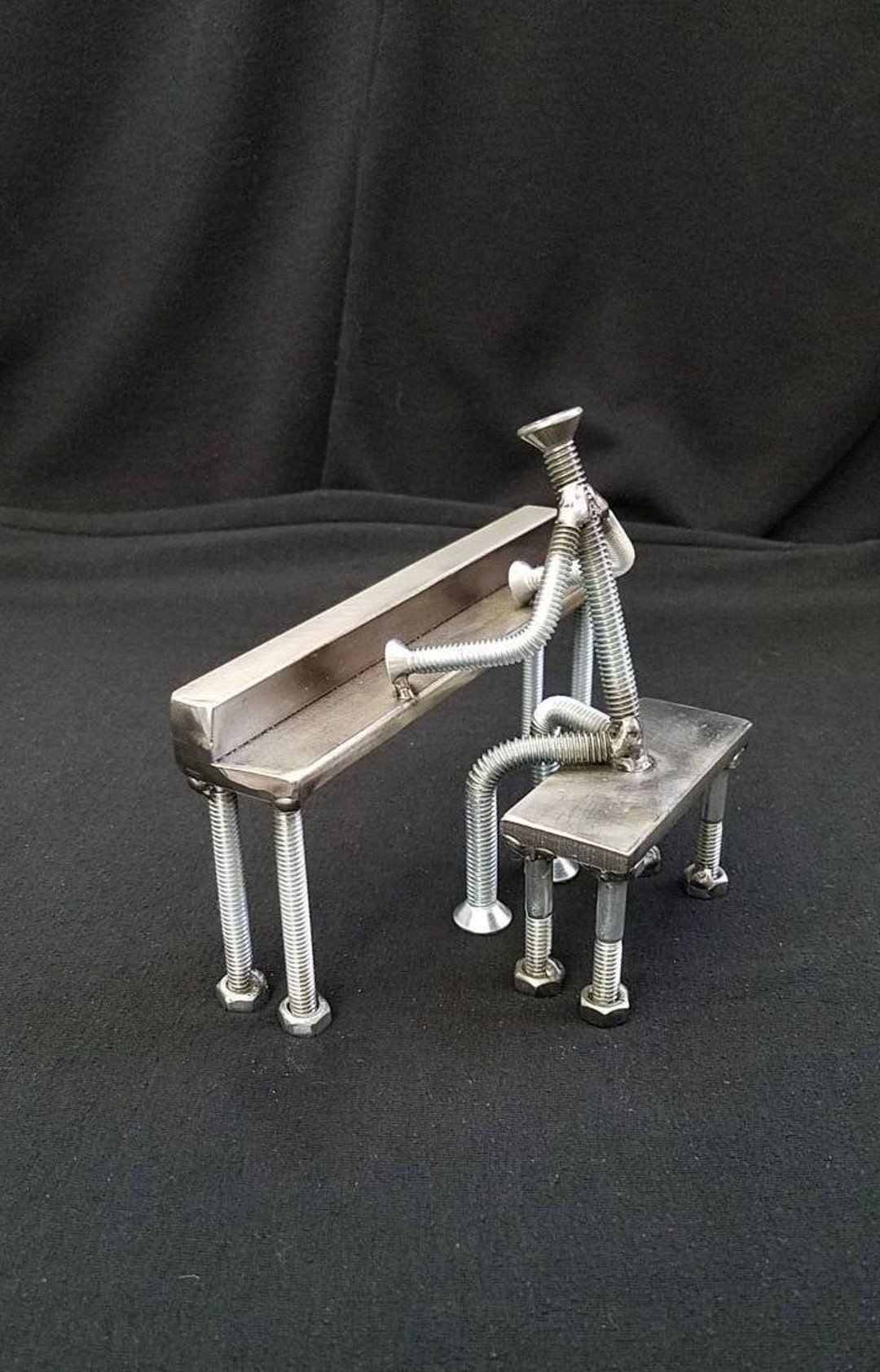 Welded Metal Nuts and Bolts Piano Player - Etsy