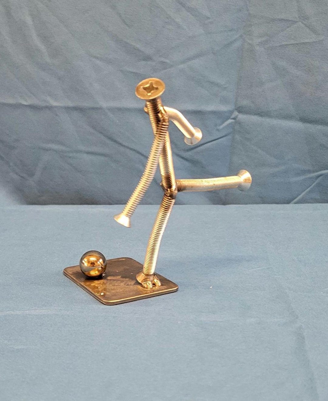 Welded Metal Soccer Player - Etsy