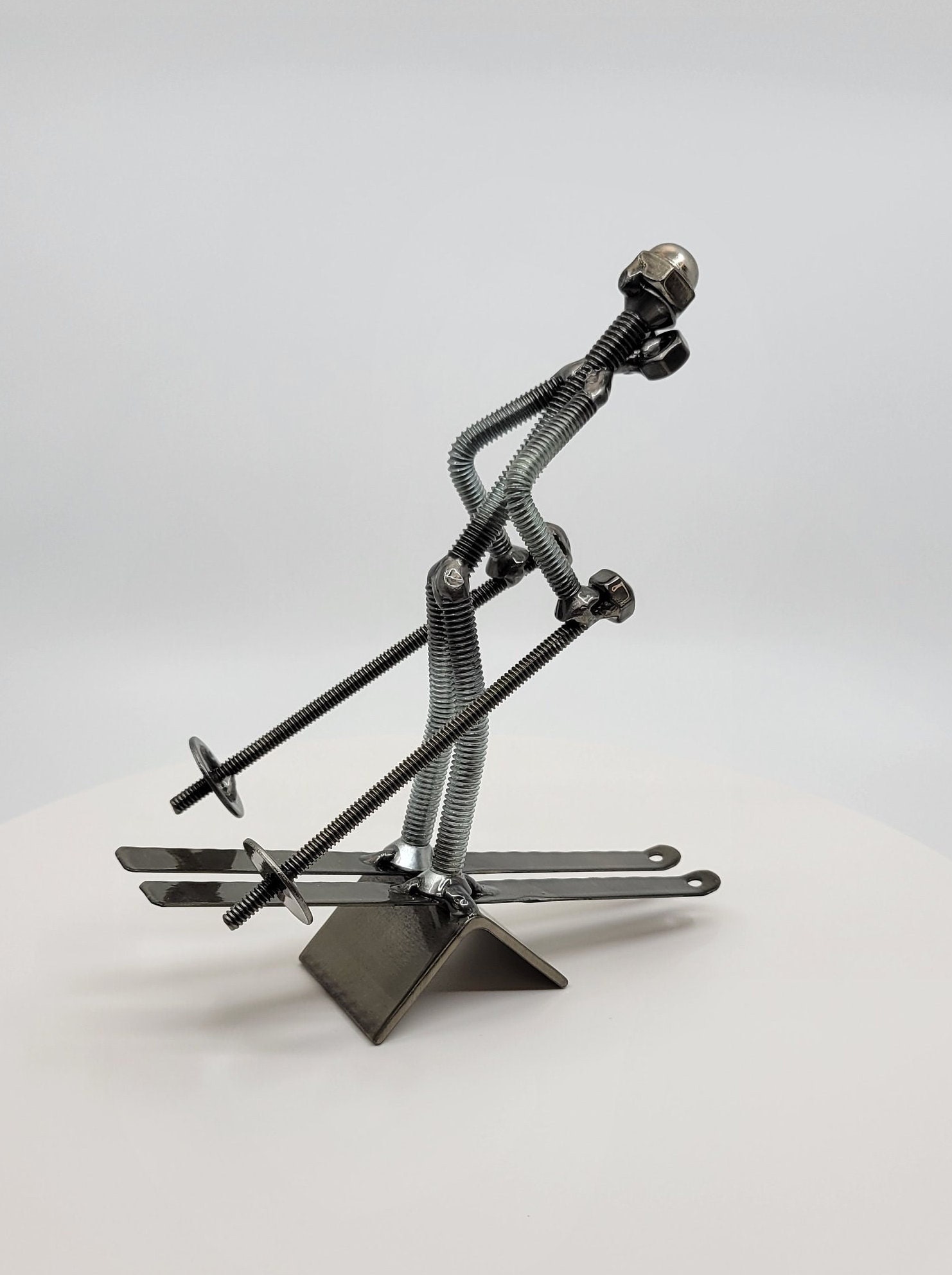 Welded Nut and Bolt Style Metal Snow Skier - Etsy