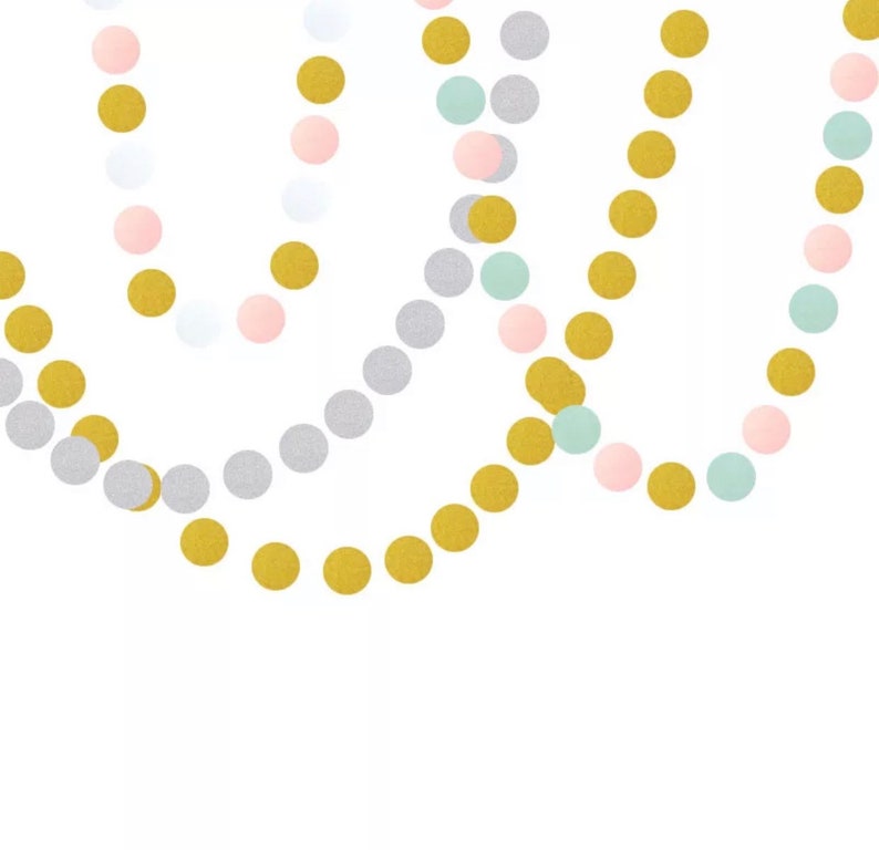 Round Circle Paper Garland in Glitter - Etsy