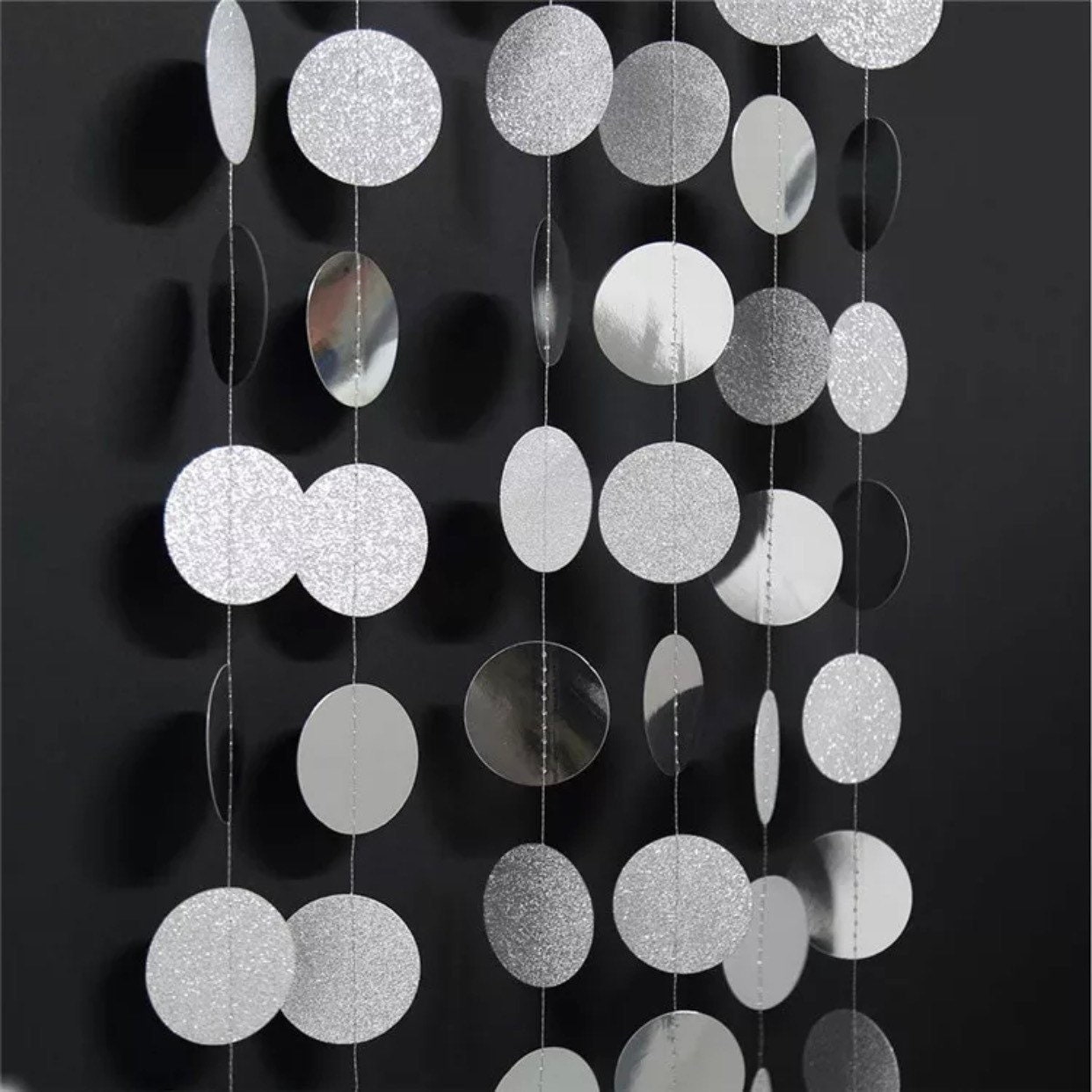 Glitter Decorations Paper Circle Dots Garland Party Streamers In Champagne Gold Rose Gold Yellow Gold Silver Etsy Ireland