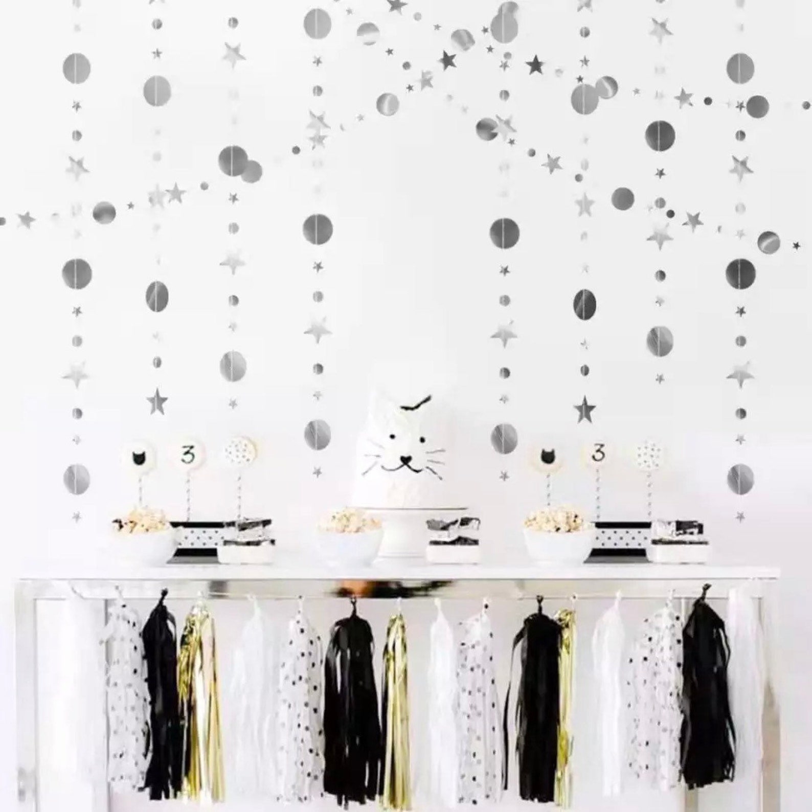 Twinkle Little Star Party Garlands, Paper Circle Garland Bunting Banner ...