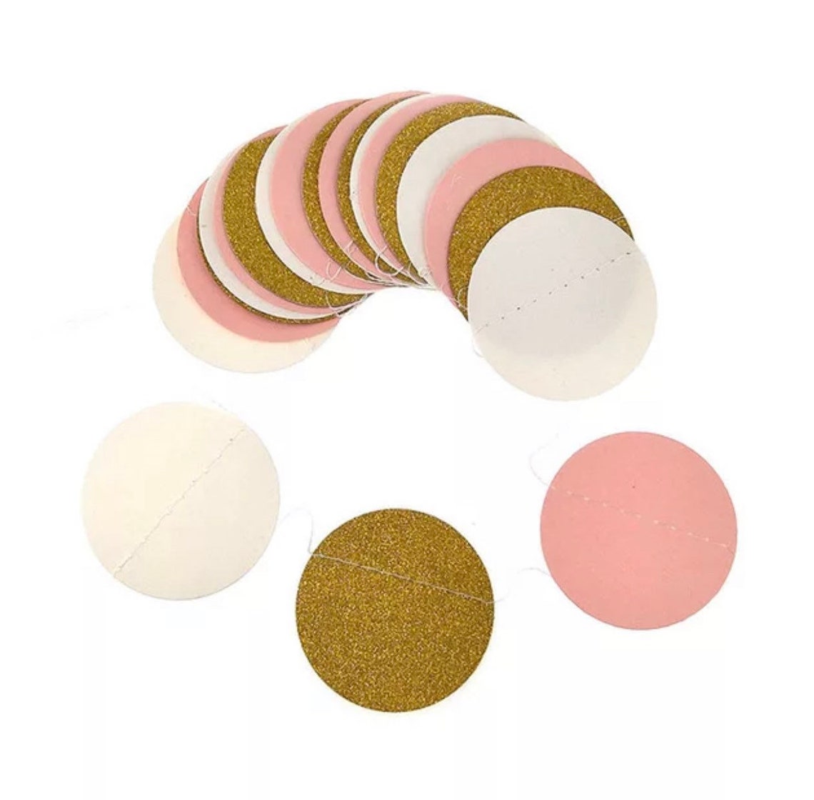 Round Circle Paper Garland in Glitter | Etsy