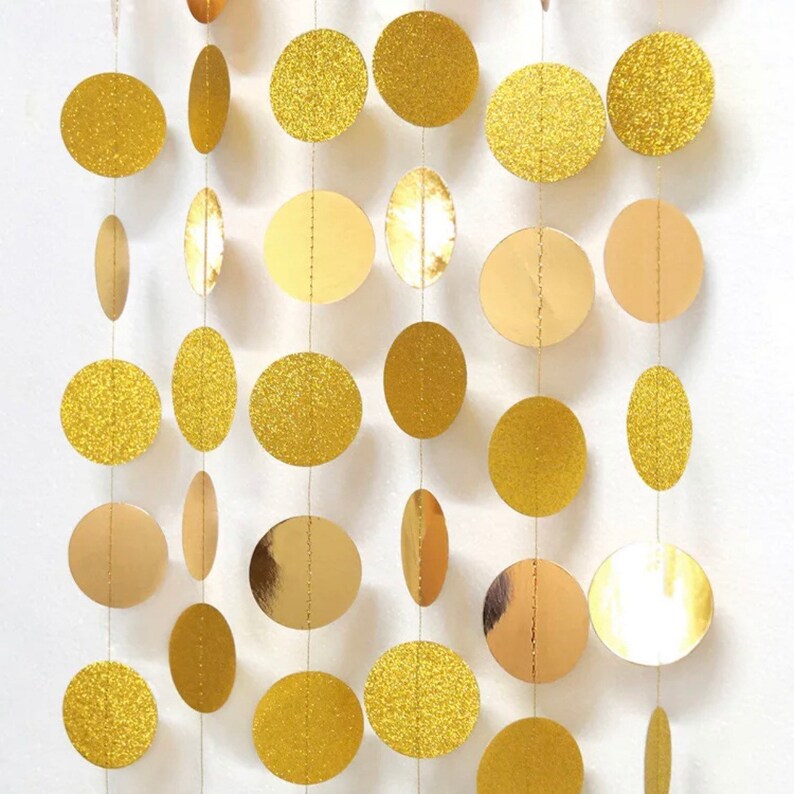 Glitter Decorations Paper Circle Dots Garland Party Streamers In ...