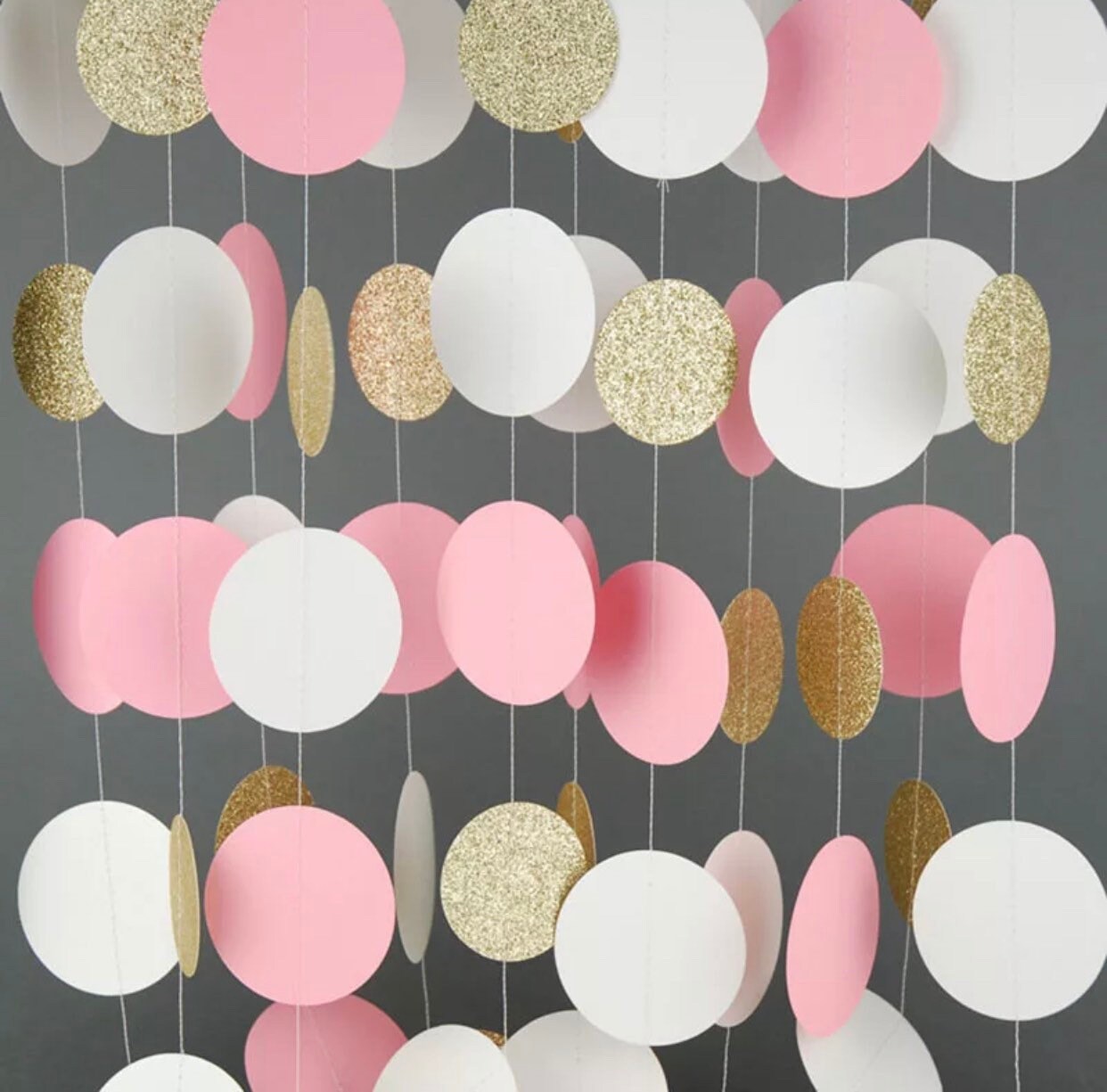 Round Circle Paper Garland in Glitter - Etsy