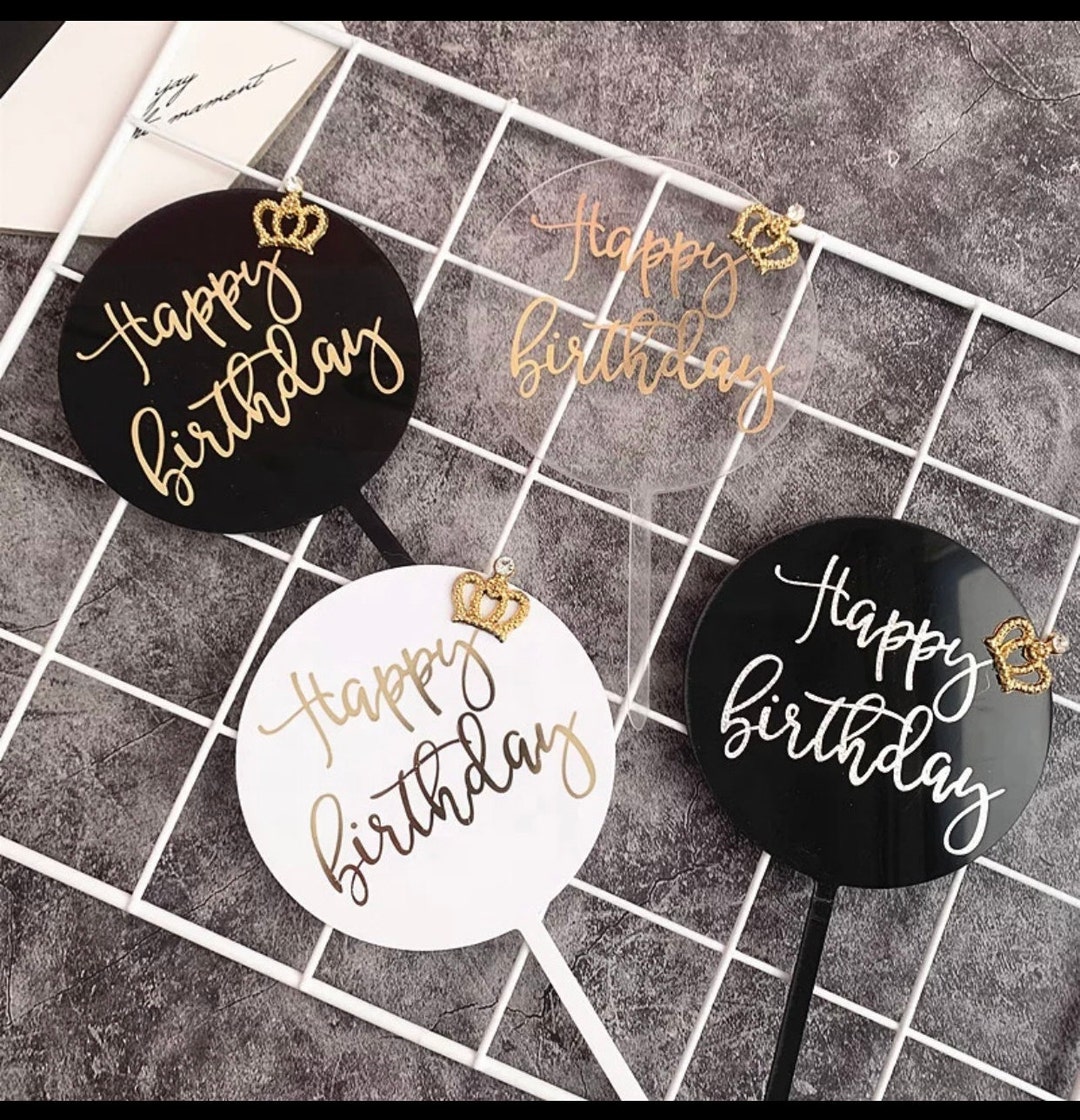 Happy Birthday Cake Topper - Etsy